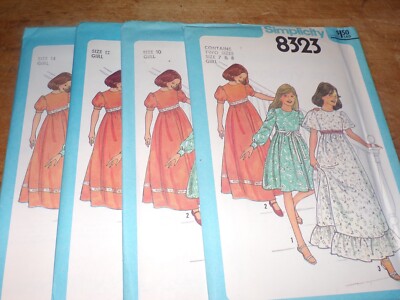 🌸 UNCIRCULATED 1977 SIMPLICITY #8323-GIRLS 2 LENGTH PARTY DRESS PATTERN ...