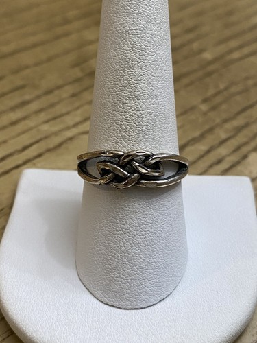 Vintage Wheeler Signed Sterling Silver Diamond Cut Designed Band Ring ...