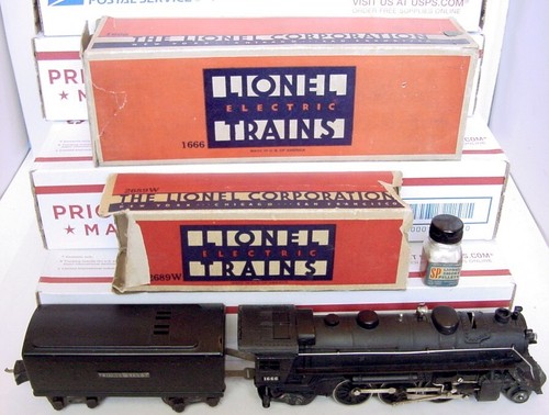 1946 LIONEL 1666 PRAIRIE 2-6-2 LOCOMOTIVE w 2689W TENDER BOXED w SMOKE ...