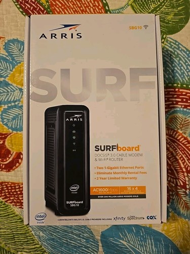 Arris SURFboard SBG10 DOCSIS 3.0 Cable Modem & AC1600 Dual Band Wi-Fi ...