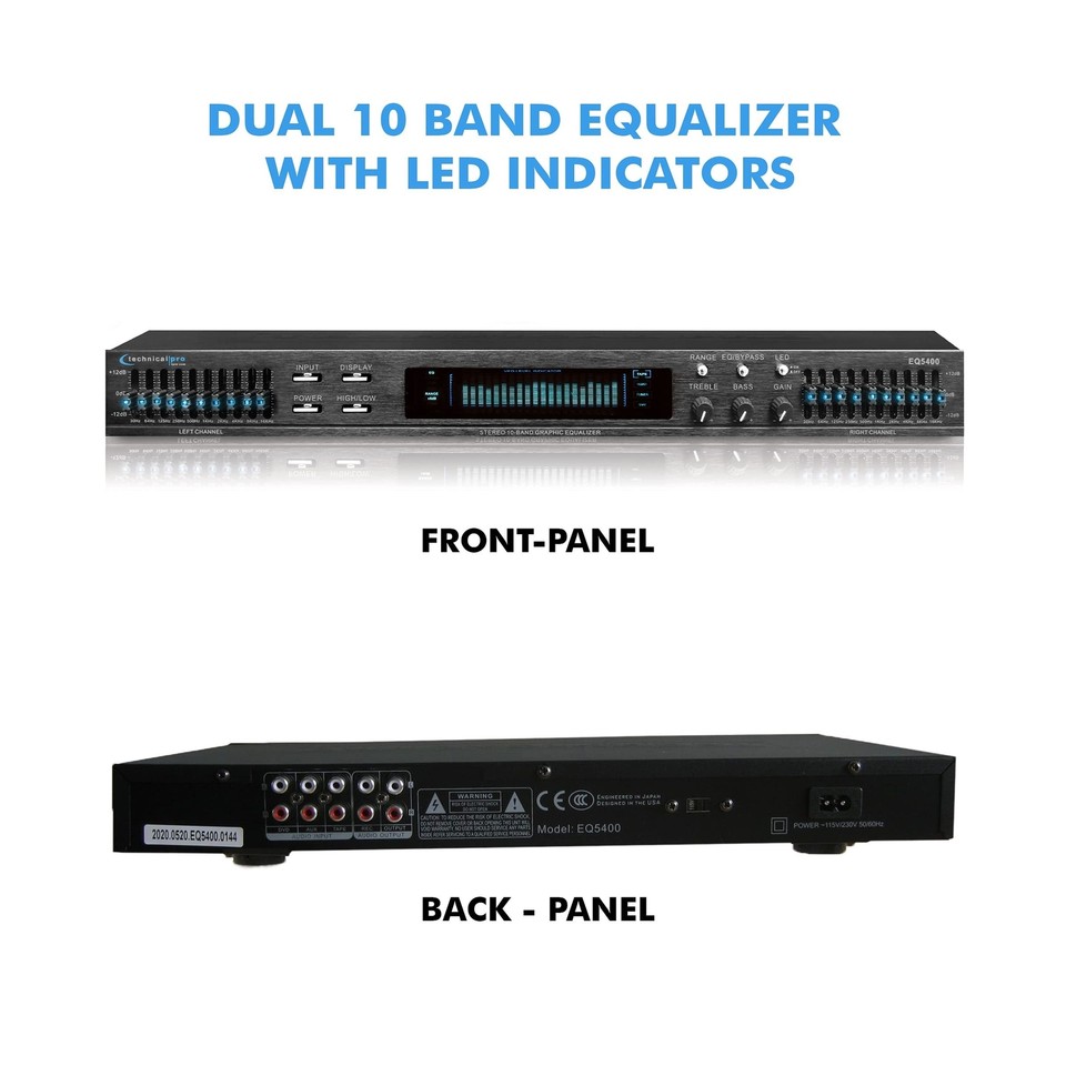 Technical Pro Dual 10 Band Professional Stereo Equalizer with Individual LED ... 610370129753 | eBay