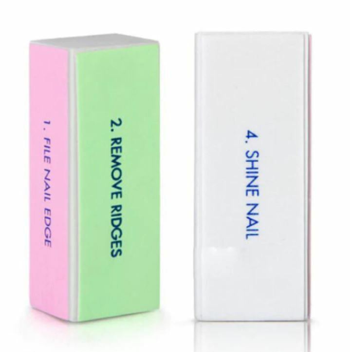4 IN 1 NAIL BUFFER BLOCK Fine Grit Smooth Polish & Shine Remove Ridges ...