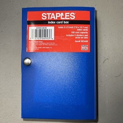 Staples 3" x 5" Blue Index Card Case 100 Card (50992) TR50992 | eBay
