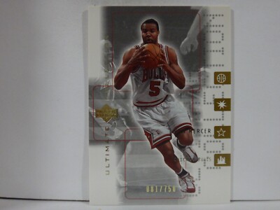 2001-02 Ultimate Collection Chicago Bulls Basketball Card #7 Ron Mercer ...