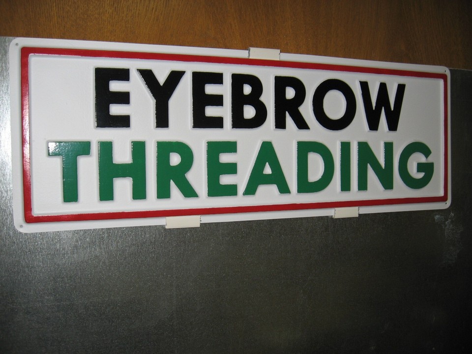 Eyebrow Threading Beauty Shop Sign 3D Embossed Plastic 7x22, High ...