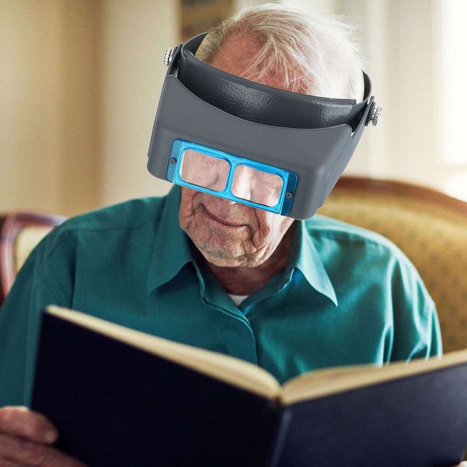 Head Headband Magnifier Reading Jewelry Visor Opitcal Glass Magnifier W ...