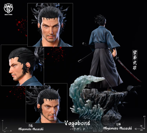 Mask Studio 1/4 Scale Vagabond Miyamoto Musashi H61CM Resin Male Figure ...
