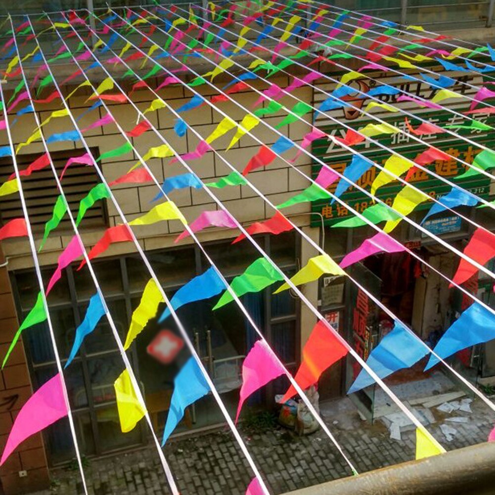Multi Color Pennant Banners String Flags Party Decor Nylon Fabric ...