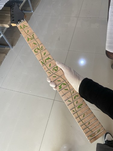 AAA 24frets Electric guitar neck Ibanez style Green Vine inlay Tree of ...