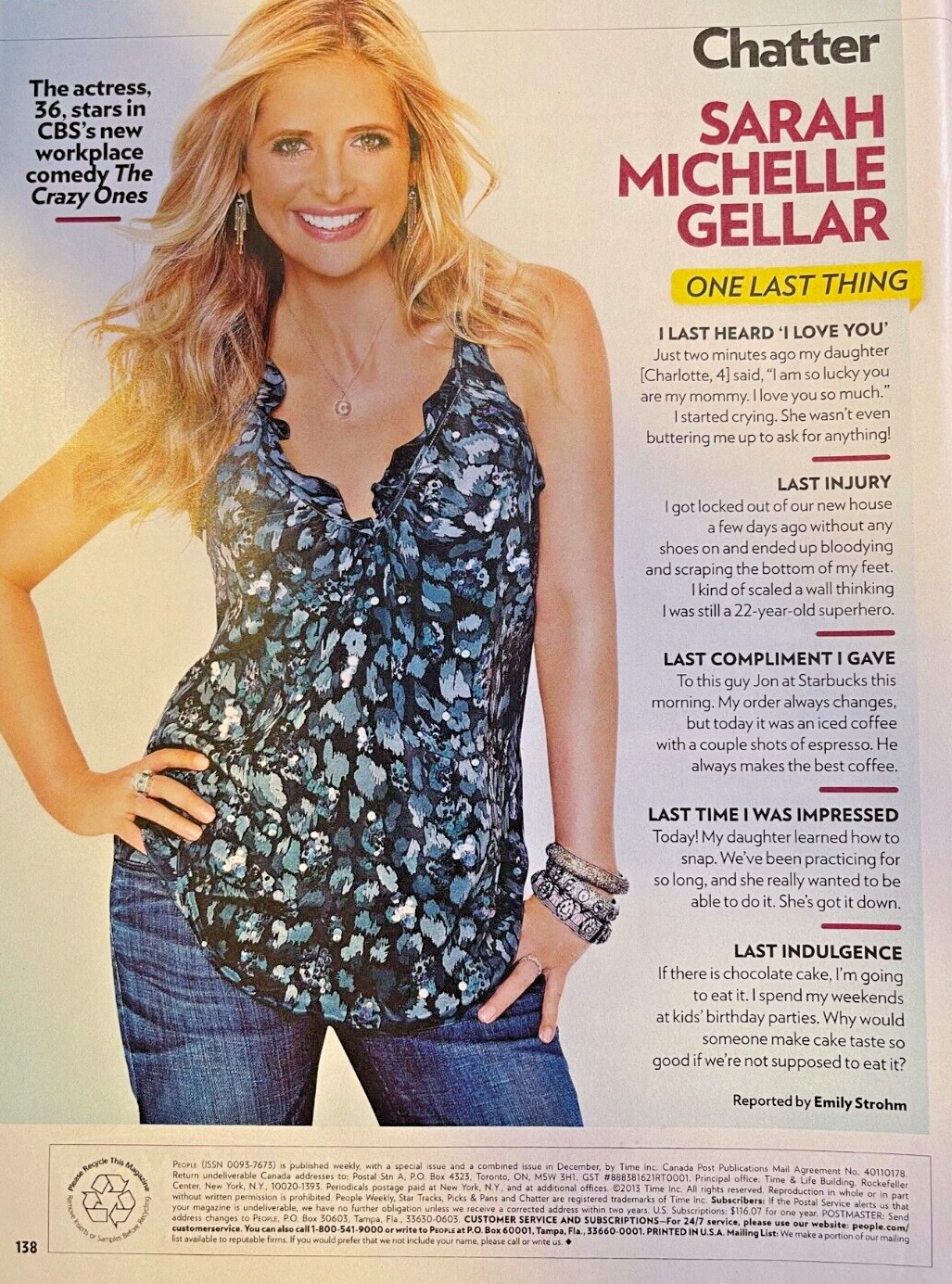 2013 Actress Sarah Michelle Gellar | eBay