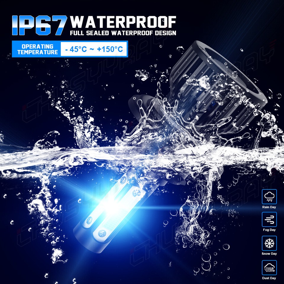 2X H13 9008 LED Headlight Super Bright Bulbs Kit 420000LM Blue Hi-Lo ...