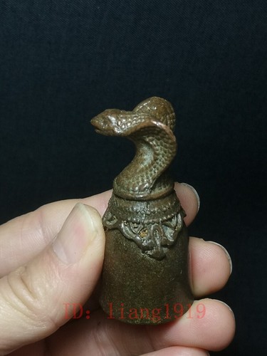 Collection Asian chinese old bronze hand casting snake glass cup statue ...