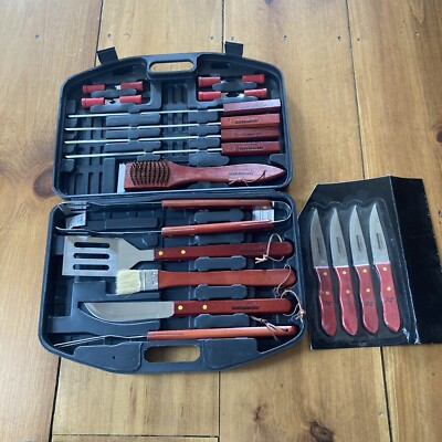 NEW Gourmet Traditions 18 PC Barbecue Utensil Set w/Carry Storage Case ...