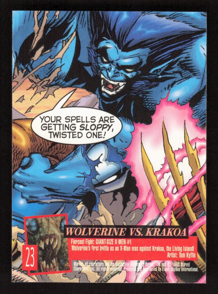 1996 Fleer Ultra Marvel X-Men: Wolverine Krakoa Wolverine vs #23 Card ...