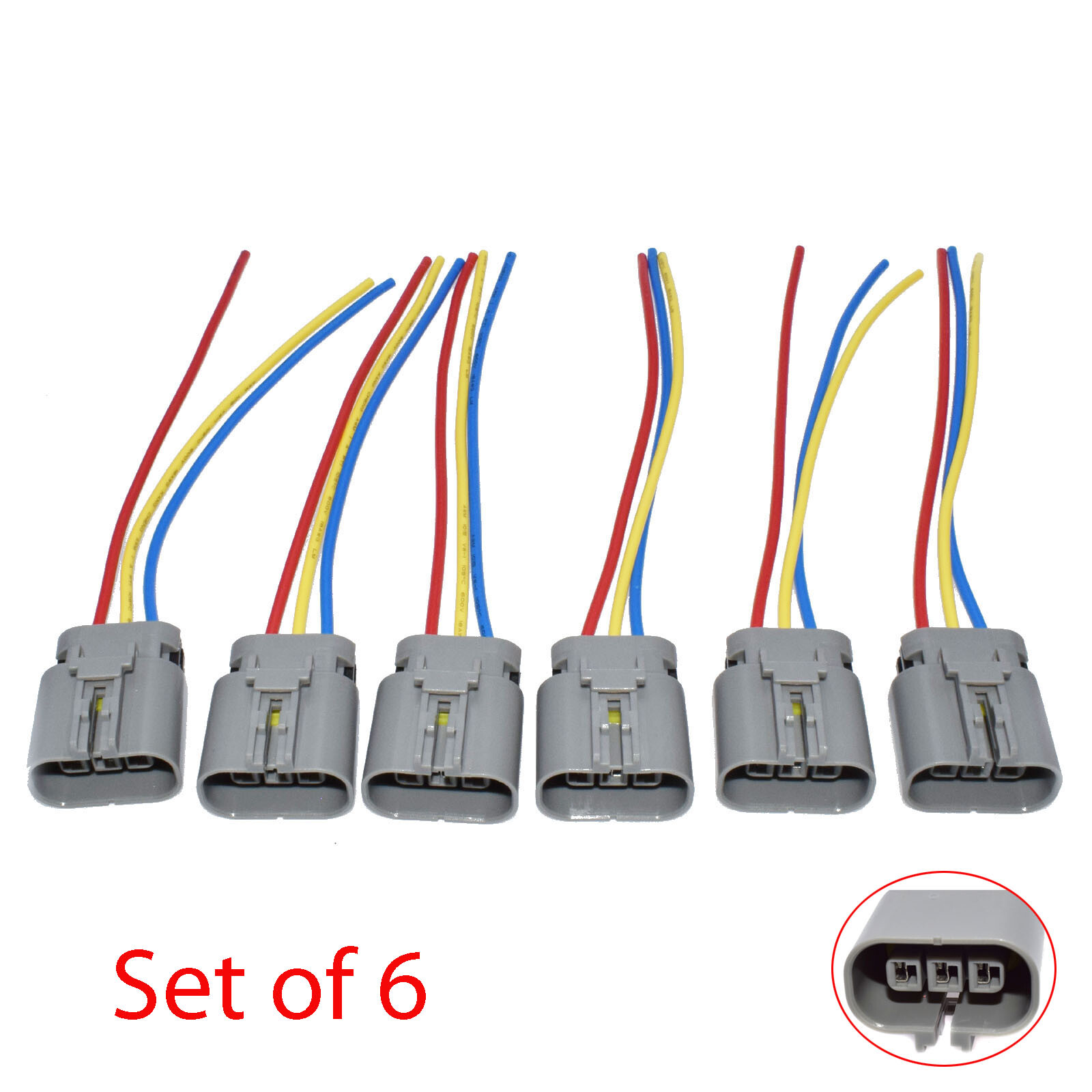 6x Ignition Coil Pack Wiring Connector Pigtail for Nissan 300zx z32 ...
