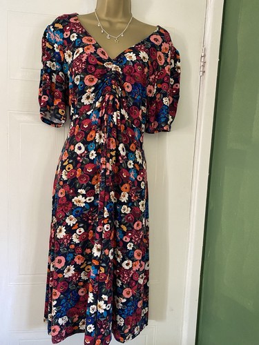 EXQUISITE MONSOON FLORAL BOHO JERSEY TEA HOLIDAY MIDI OCCASION DRESS ...