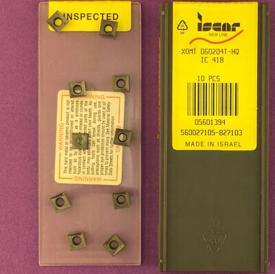 10pc ISCAR XOMT 060204T - HQ Carbide Drilling Inserts; IC 418🎯Machinist ...