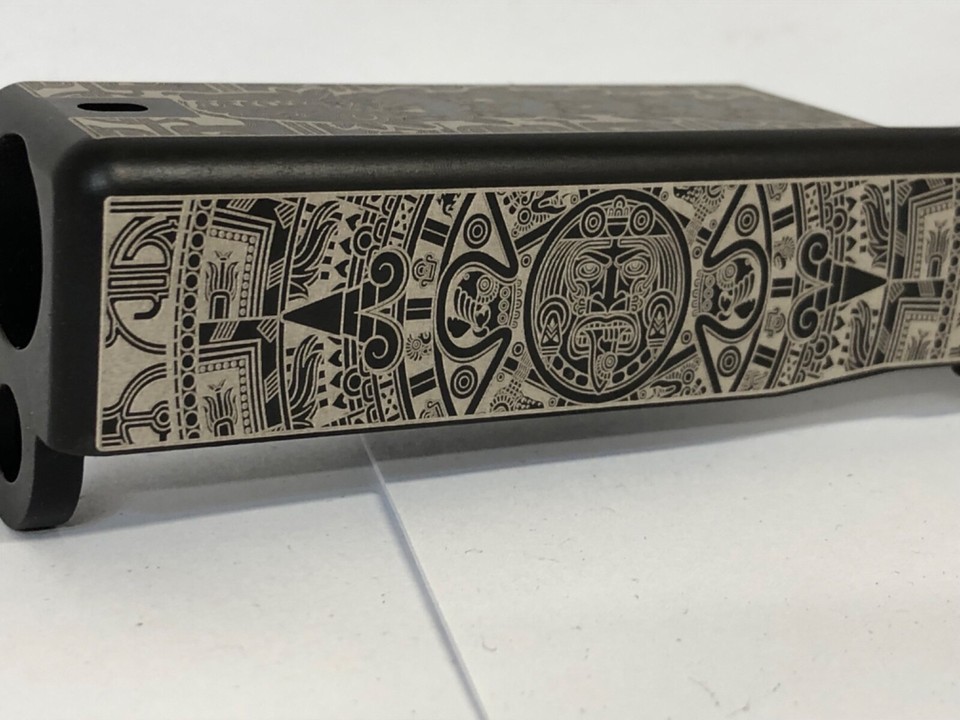 Custom Laser etched black nitrate glock 19 Slide Gen 3 g19 Aztec ...