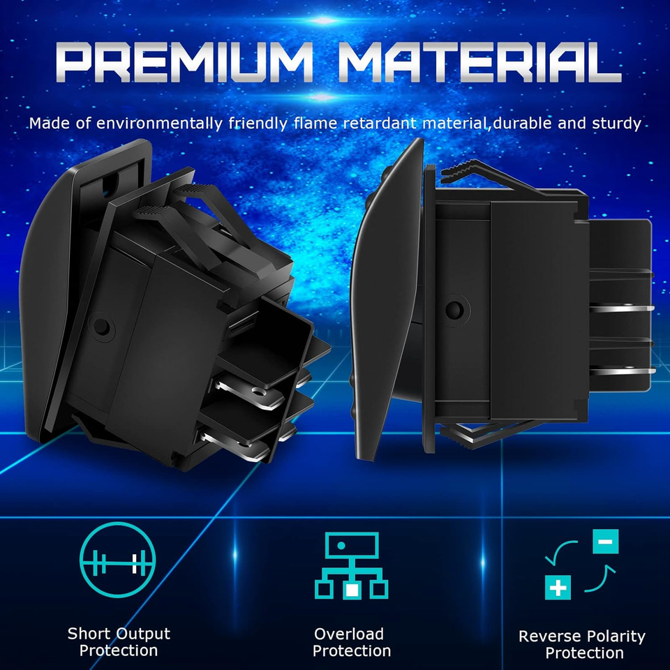 10 Pcs 12V Boat Marine Rocker Switch 24V Toggle SPST Dashboard 4 Pin ...