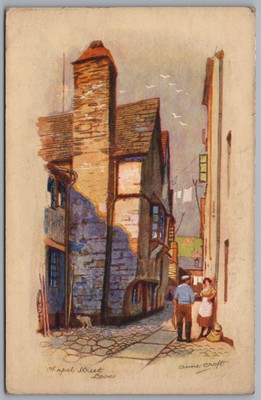 LOOE Chapel Street Cornwall Postcard Artist Anne Croft | eBay