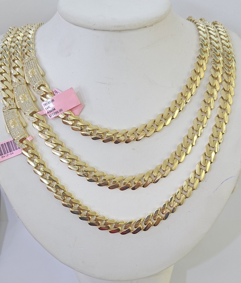Real 14k Royal Monaco Link Chain 9mm 20-26 inches Yellow Gold Genuine ...