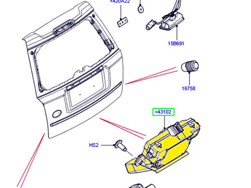 GENUINE LAND ROVER LATCH TAILGATE REAR END DOOR RANGE ROVER EVOQUE LR2 ...
