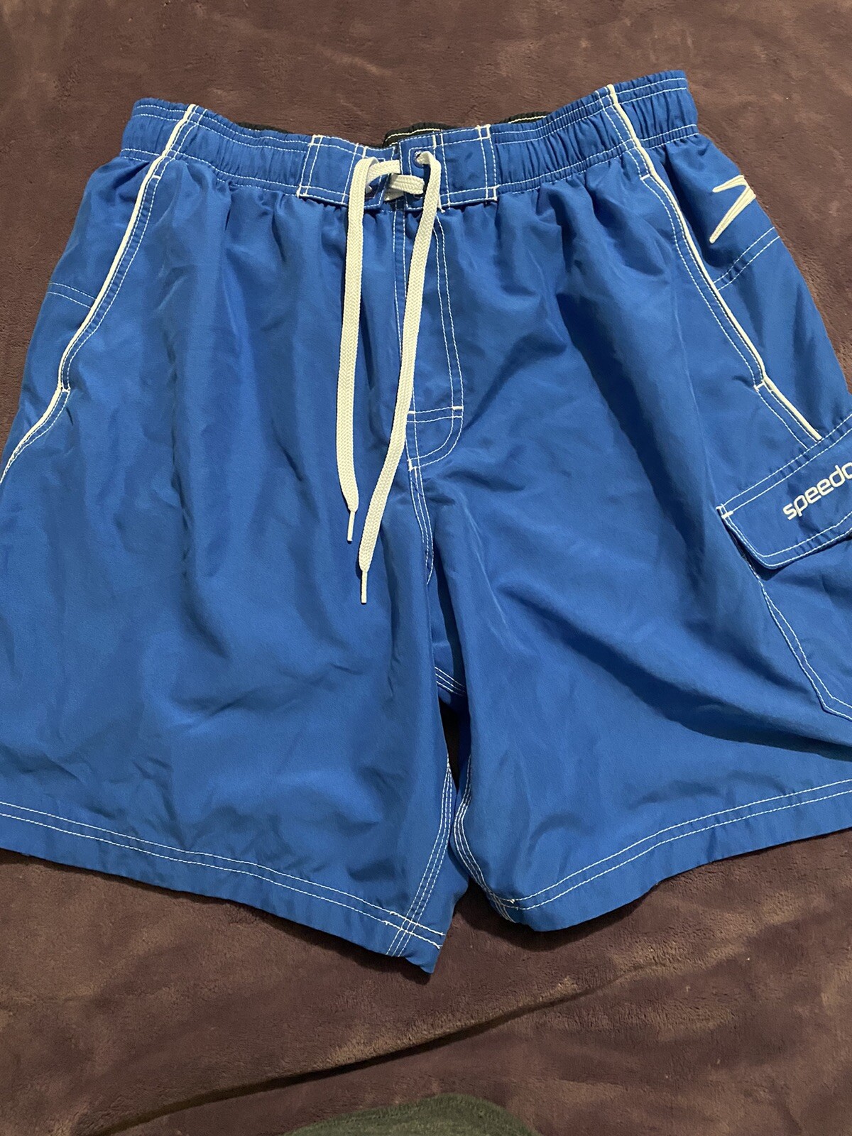 Speedo Mens blue Swim Trucks Beach Pool Drawstring Si… - Gem