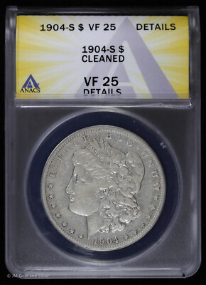 1904-S $1 Morgan Silver Dollar ANACS VF 25 Details | eBay