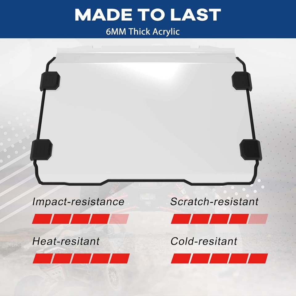 Front Full Windshield for Polaris RZR PRO XP / XP 4 2020+, RZR TURBO R ...