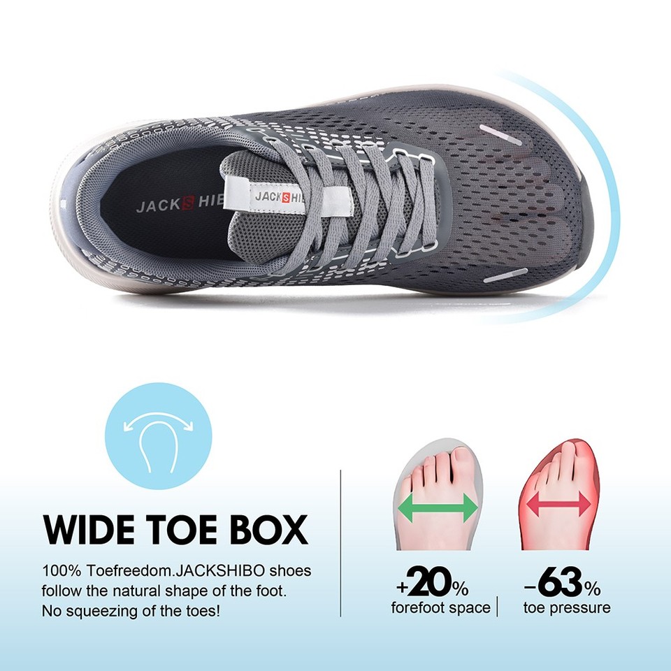 Women Wide-Toe Box Shoes Arch Support Wide Width Sneakers for Running ...