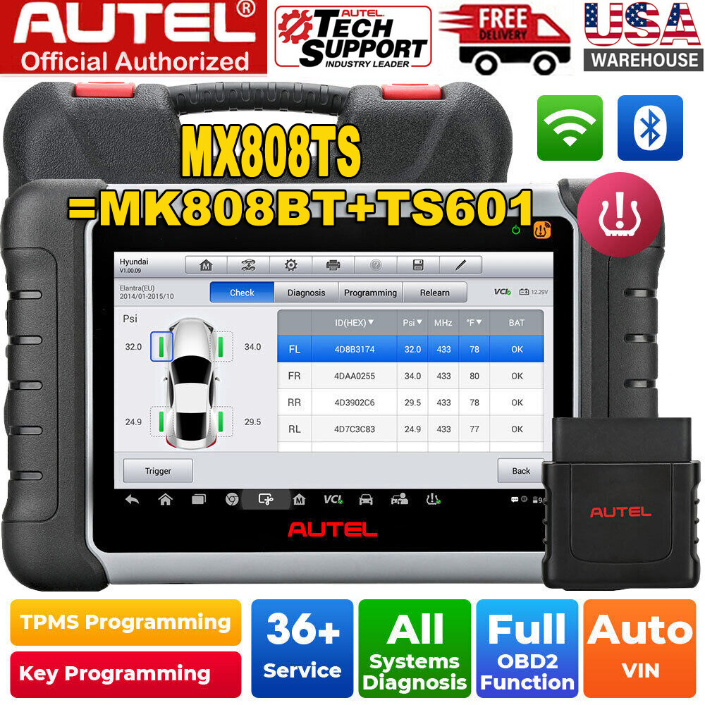 Autel MaxiCOM MK808BT PRO / MX808TS TPMS Reset Scanner Bluetooth ...