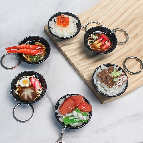 Creative Imitation Food Rice Bowl Keychain Pendant | eBay