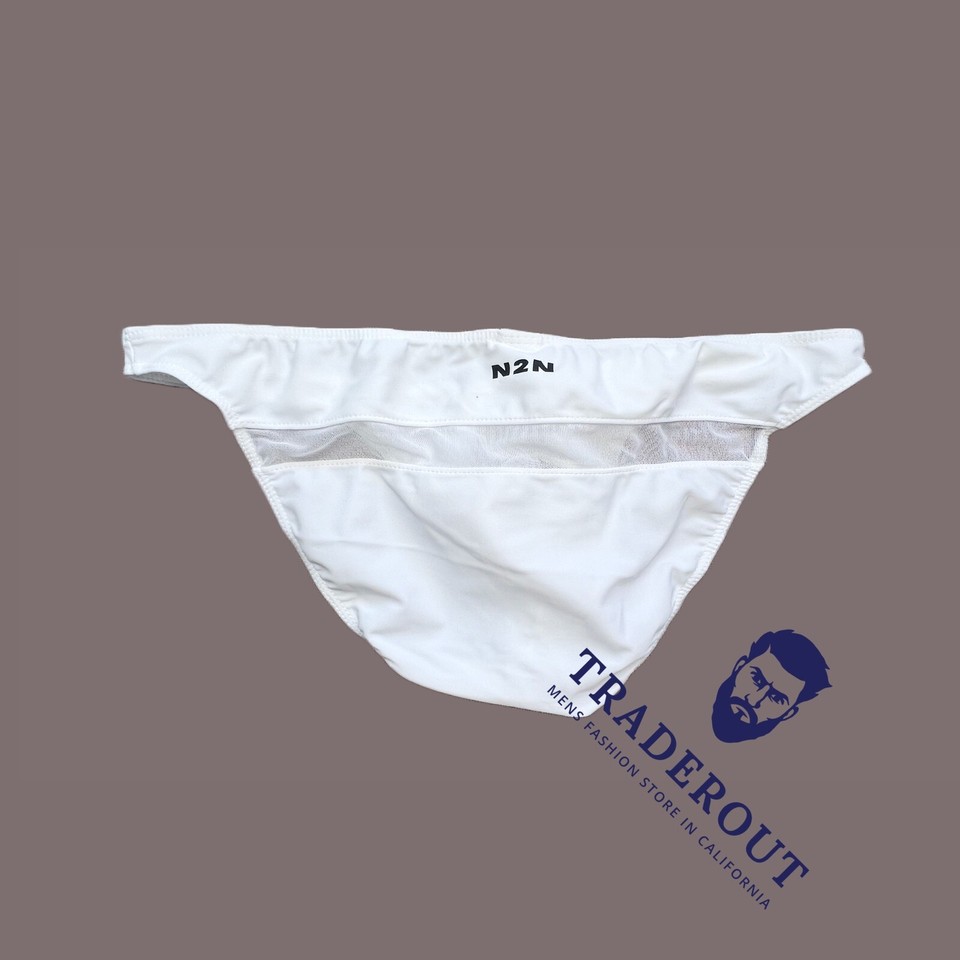 N2N Bodywear Men White Sheer slasher swim Bikini swimwear underwear ...