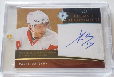 2009-10 Pavel Datsyuk Auto /25 Autographed Card Ultimate Achievments # ...