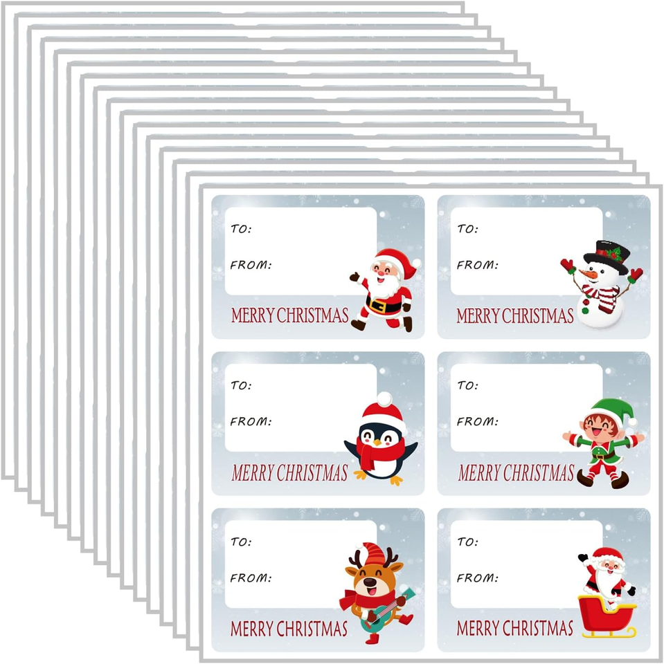90 PCS Gift Tags - Christmas Name Tags & Stickers - Self-Adhesive ...