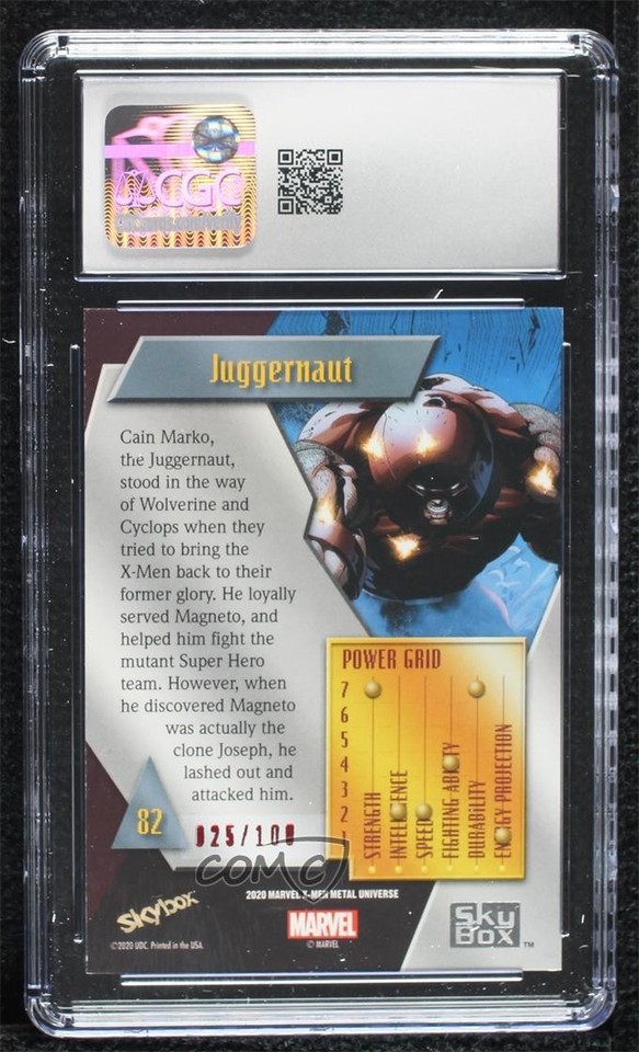 2020 UD Marvel X-Men Metal Universe PMG Red 25/100 Juggernaut #82 CGC 8 ...