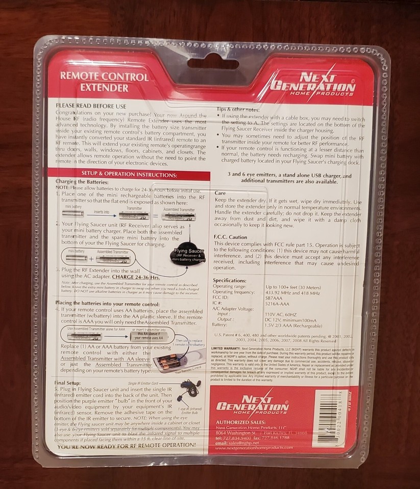 NEXTGEN REMOTE CONTROL EXTENDER (BPLC-RX) | eBay