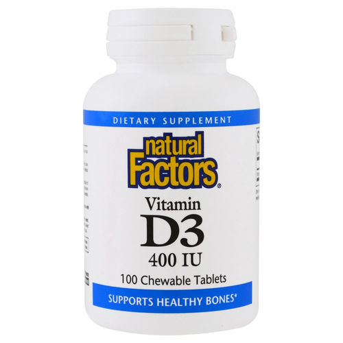 Natural Factors, Vitamin D3 for Kids, Strawberry, 10 mcg (400 IU), 100 ...