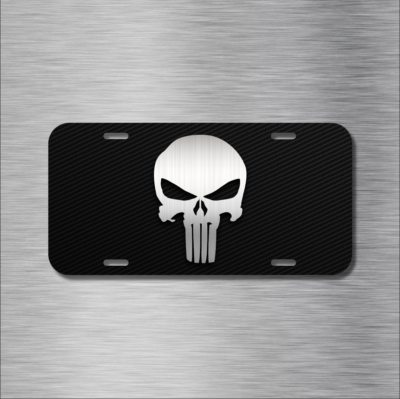 The Punisher USA US Carbon Fiber Vehicle License Plate Front Auto Tag ...