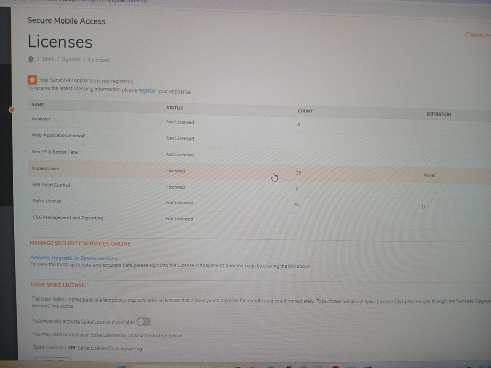 SonicWall SMA 410 Firewall Web Application -1RK33-0D9 W/RACK EARS ...