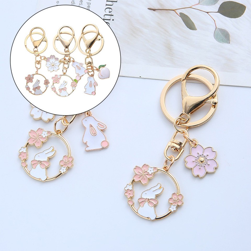 3 Pcs Rabbit Keychain Pendant Cute Handmade Bunny Small for Charm | eBay UK