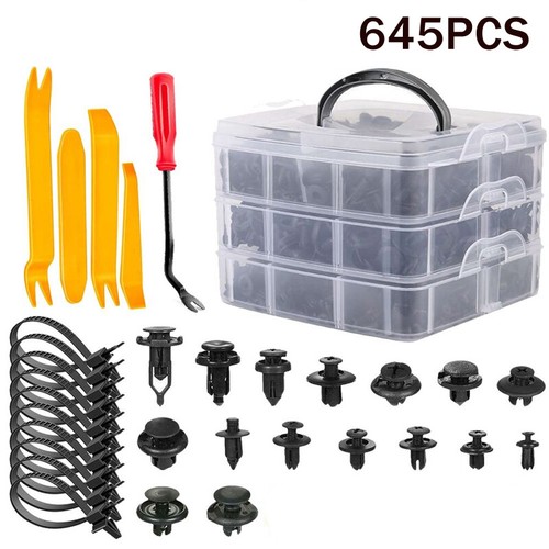 645Pcs Auto Push Retainer Clips Fasteners Set Trim Pin Rivet Bumper ...