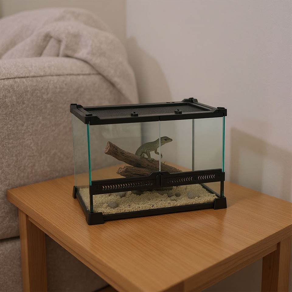 Glass Reptile Terrarium Vivarium Lizards Gecko House Aquarium Tank 30 ...