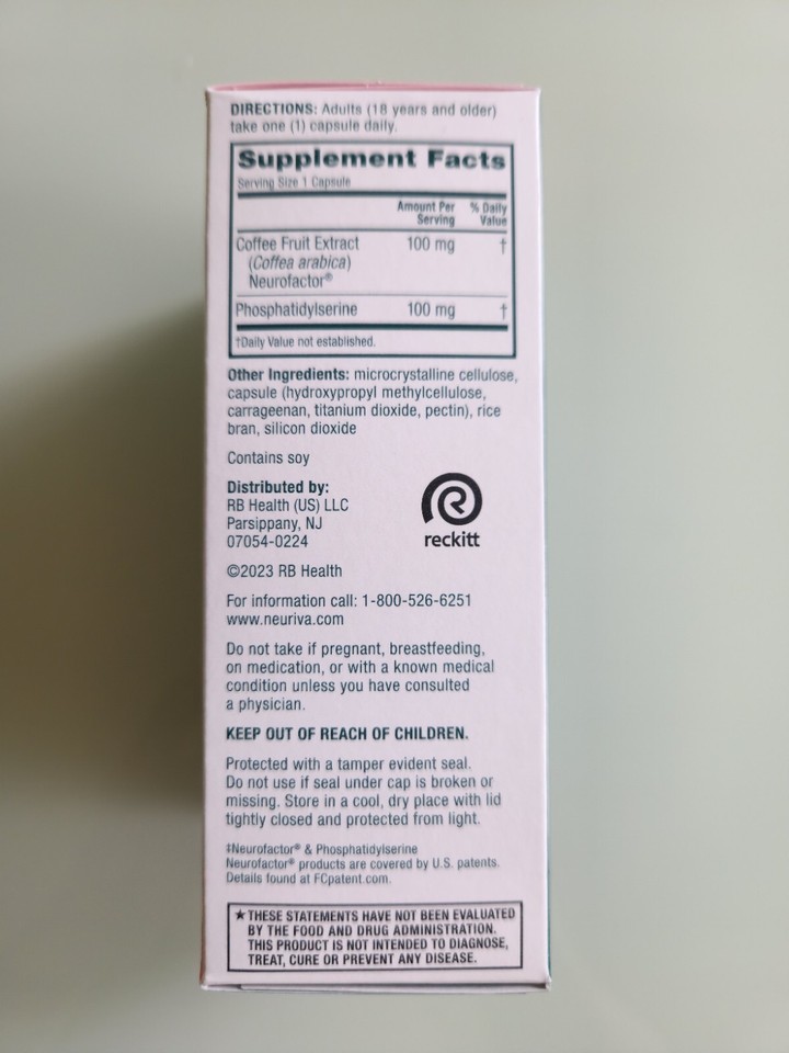 Neuriva Brain Health Original 5 Fuel for Memory Focus Concentration 45 ...