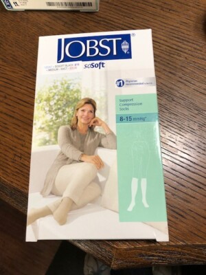 Jobst 120275 So Soft Womens Compression Socks Sand XL Knee CT 8-15 mmHg ...