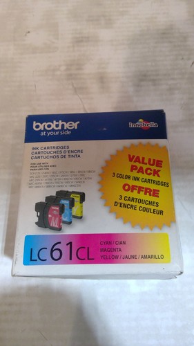 Genuine Brother LC61CL Cyan, Magenta, Yellow Inkjet Cartridge | eBay