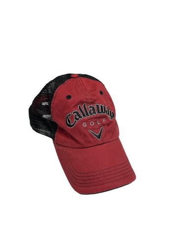 Callaway Golf Hat Embroidered Red Black Mesh Back Adjustable Breathable ...