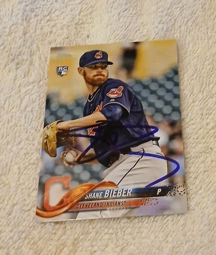Shane Bieber Cleveland Indians 2018 Topps Rookie Card #US198 AUTOGRAPH ...