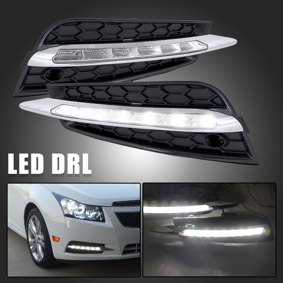 LED DRL OE Bumper Fog/Daytime Running Light+Bezel Kit For 2011-2016 ...