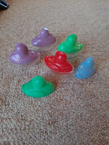 4 VTG E. Rosen Treasure Hunt Egg Blow Mold Chick/Duck Plastic Candy ...